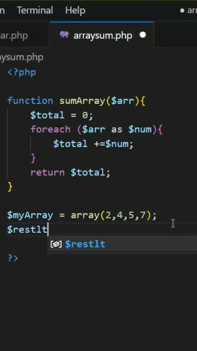Array Sum With Php Php Html Css Coding Coder Viral Reels Python Design Development