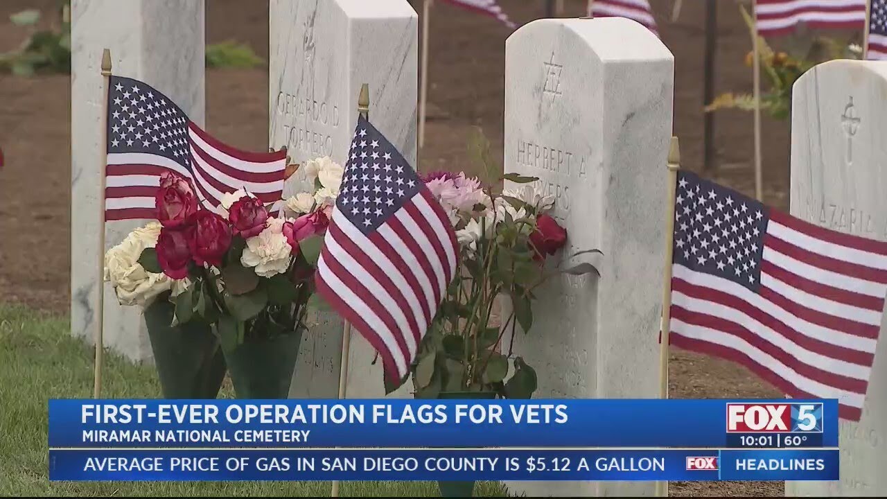 For the first time, thousands of American flags are placed at Miramar ...