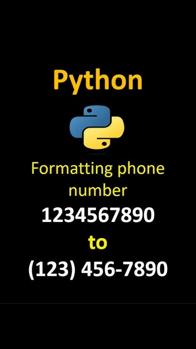 Formatting phone number in Python #python #pythontricks #formattingnumber - YouTube