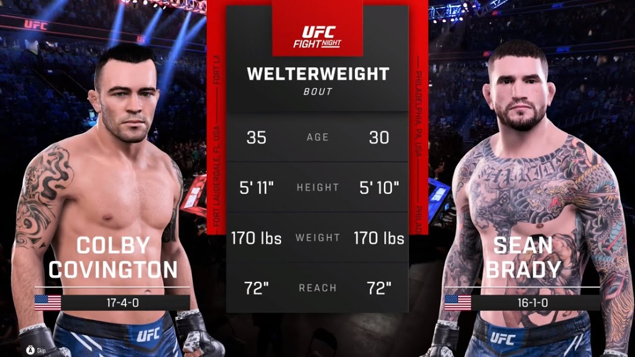 Colby Covington vs Sean Brady FULL FIGHT | UFC 5 AI Simulation - YouTube