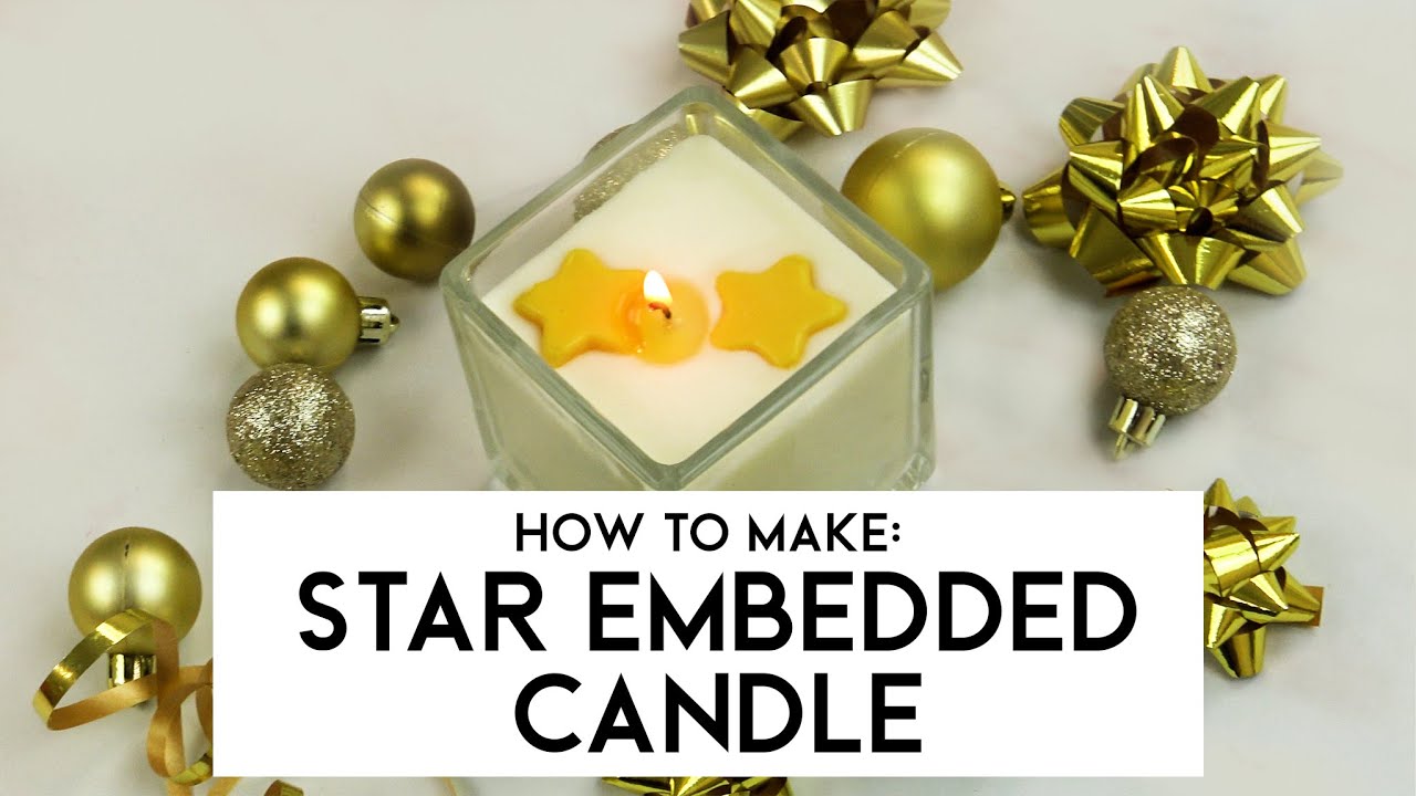 How To Make A Star Embedded Candle ⭐️| Supplies For Candles - YouTube