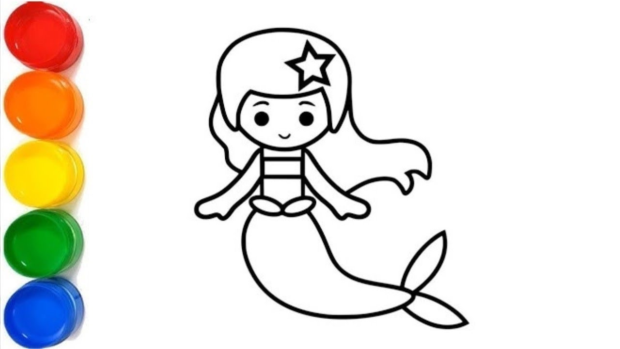 How to draw a cute mermaid girl ll easy drawing jalpari step by step ll ...