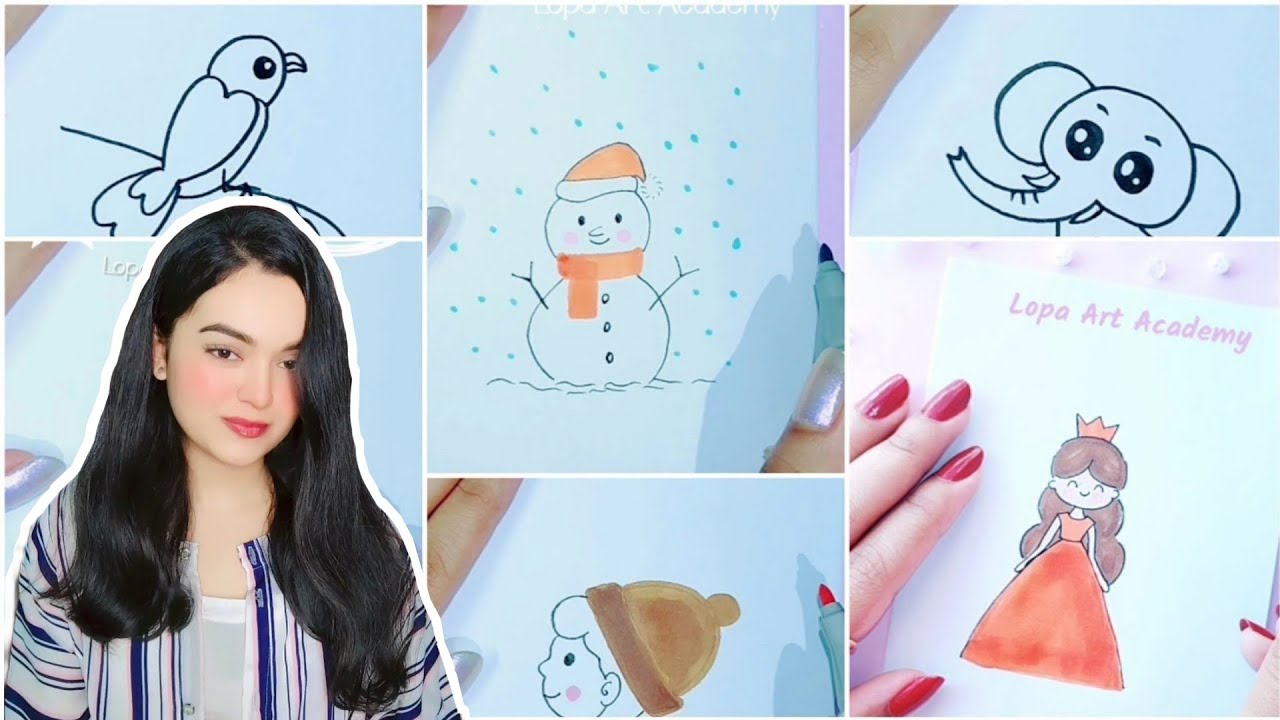 10 Easy Drawing - Easy Drawing Idea Step By Step | Drawing Tutorial for ...