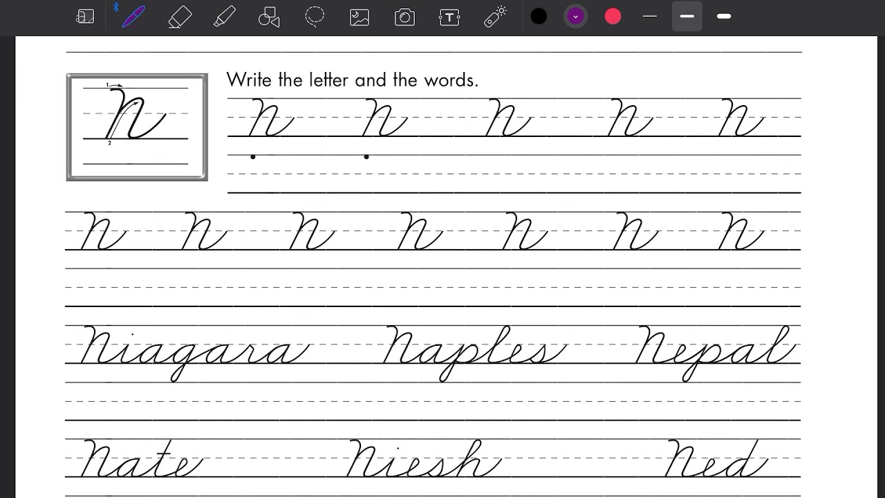 Capital Cursive N: Video 6 - YouTube
