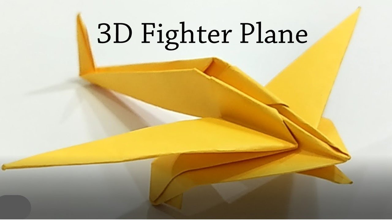How to Make Origami 3D Fighter Plane - YouTube