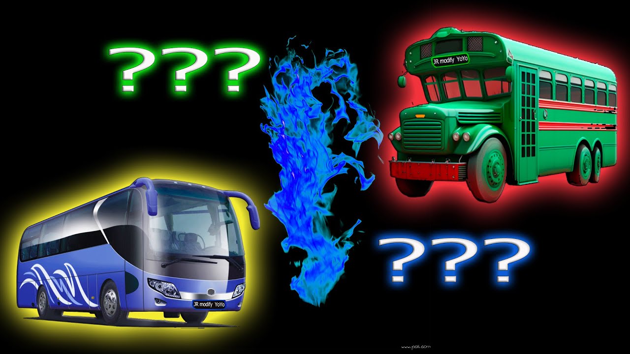 105 School Bus VS Passenger Bus Sound Variations in 66 seconds - YouTube