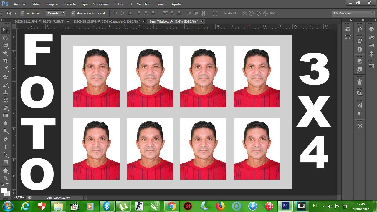 Como Fazer Sua FOTO 3X4 No Photoshop S1 Designer YouTube Como Fazer Sua FOTO 3X4 No Photoshop S1 Designer YouTube