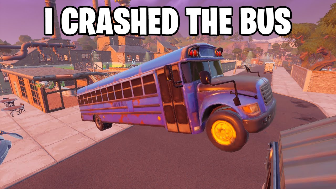 I CRASHED The Battle Bus on the Fortnite Season 7 Map - YouTube