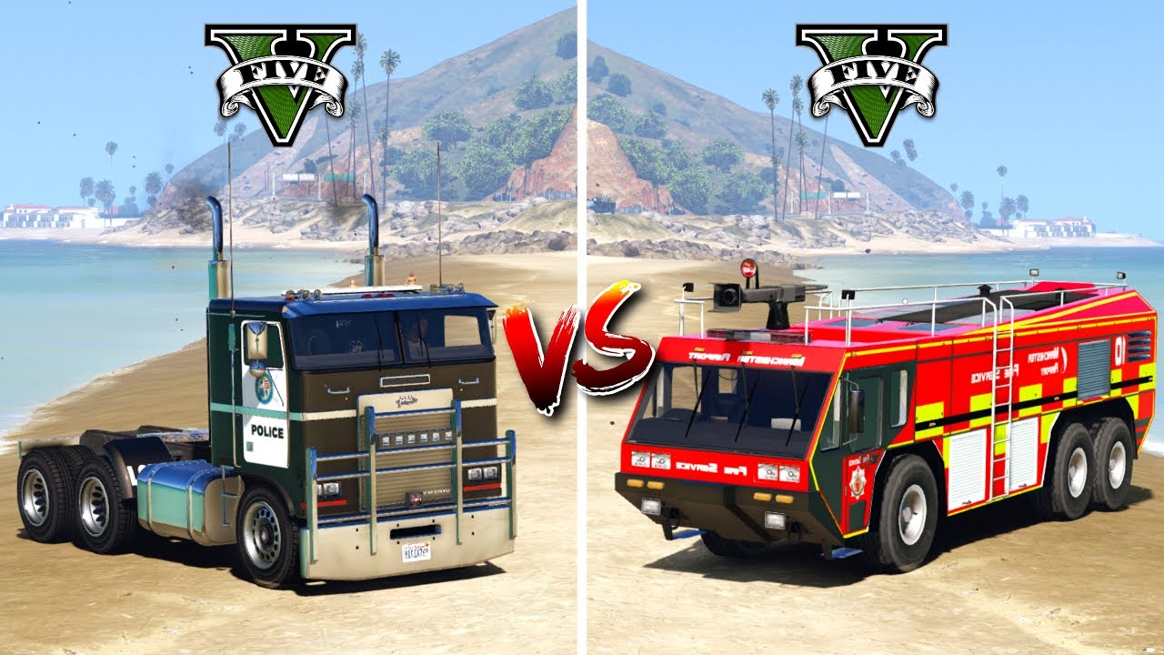 GTA 5 Police Hauler vs Hydramax Airport Fire Truck - Which is Best ...