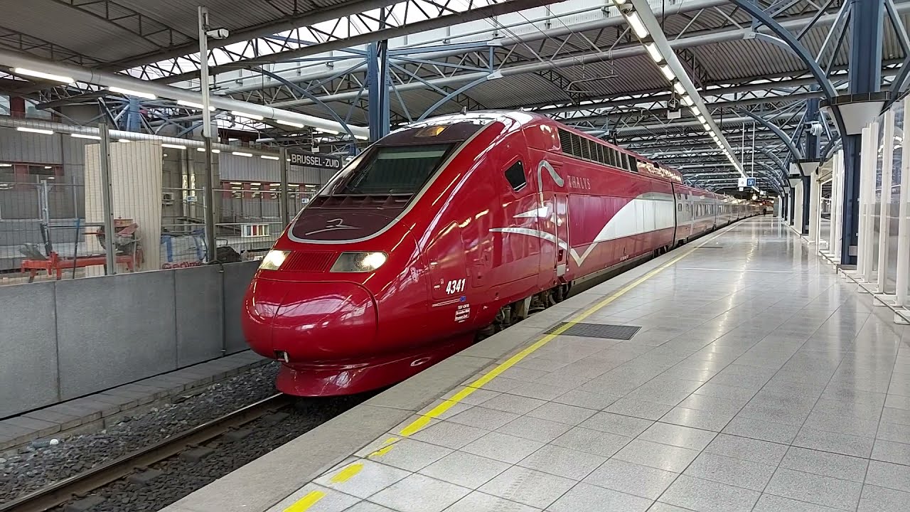 Ruby Thalys 4341 departing from Bruxelles South-Midi. - YouTube