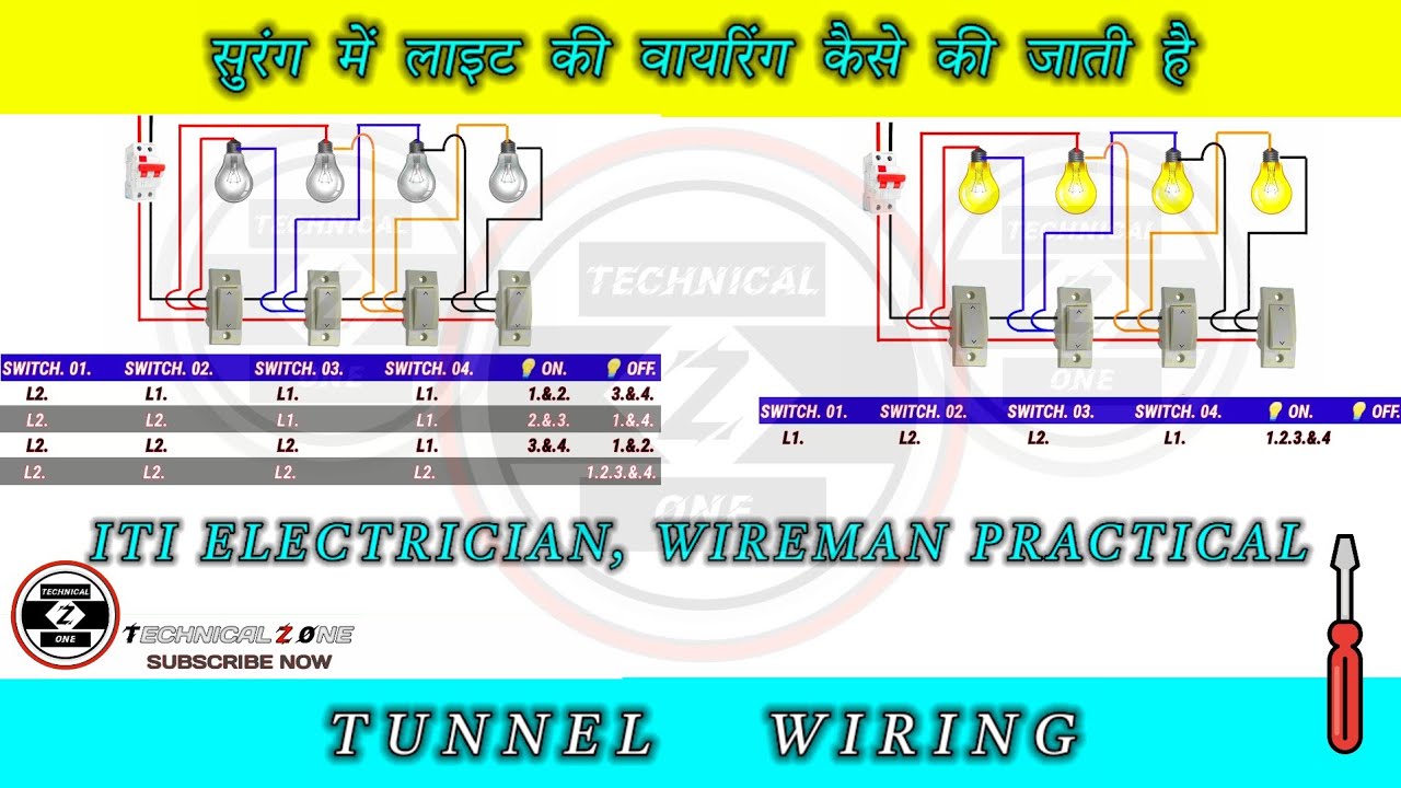 Tunnel Wiring | सुरंग वायरिंग कैसे किया जाता है | ITI Electrician ...