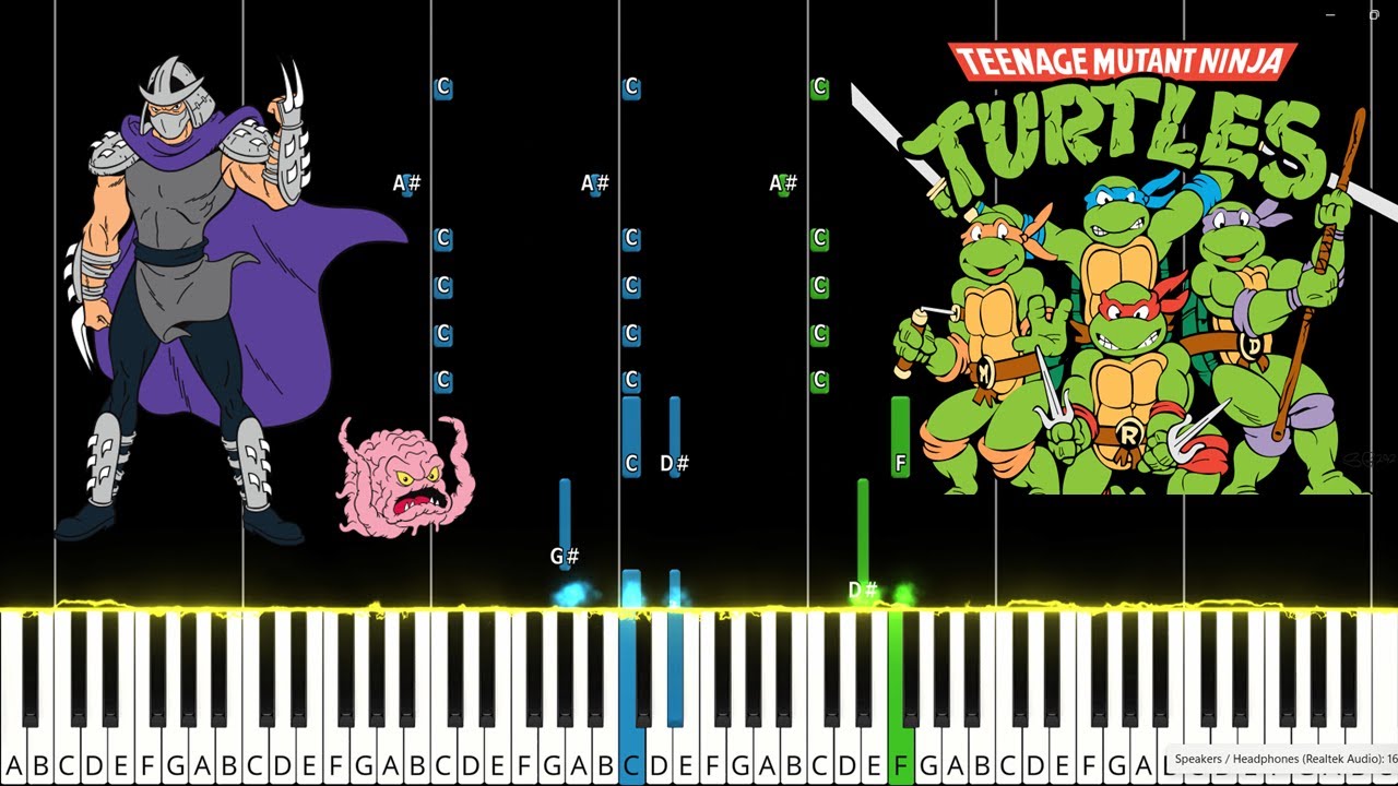 Teenage Mutant Ninja Turtles Theme Piano Tutorial - YouTube