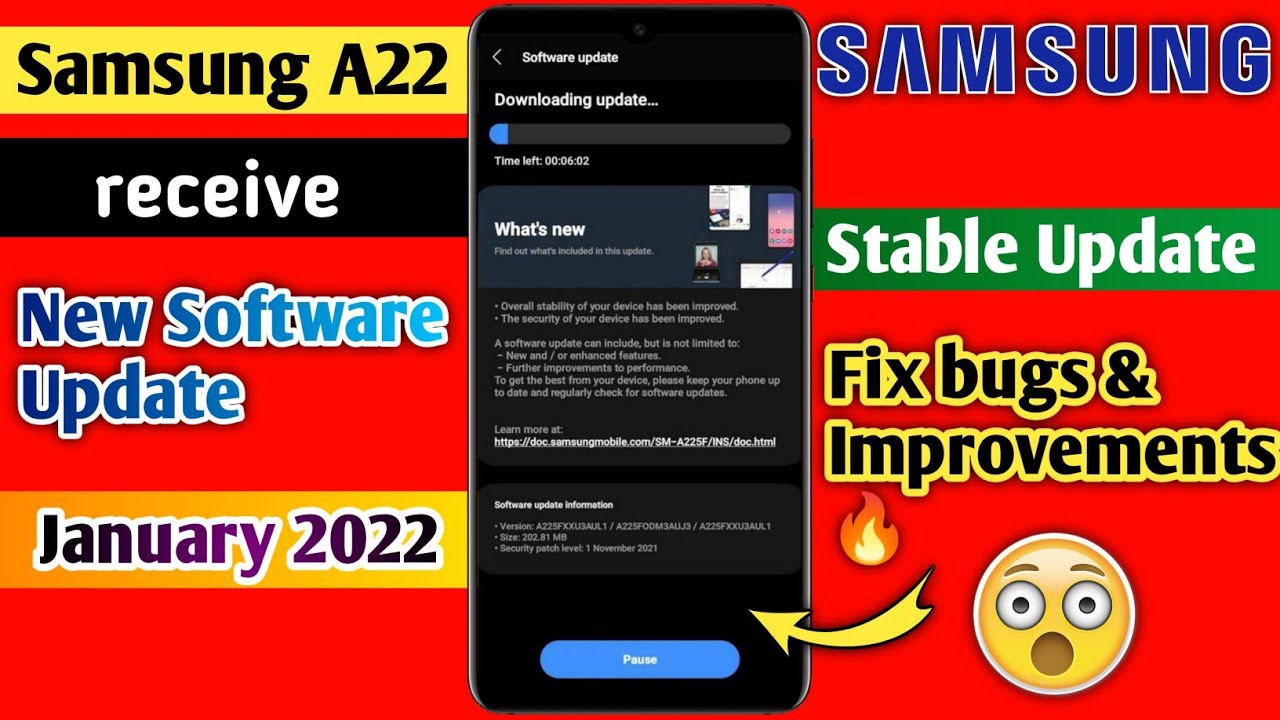 Samsung A22 4G New Software Update January 2022 | Samsung A22 Latest ...