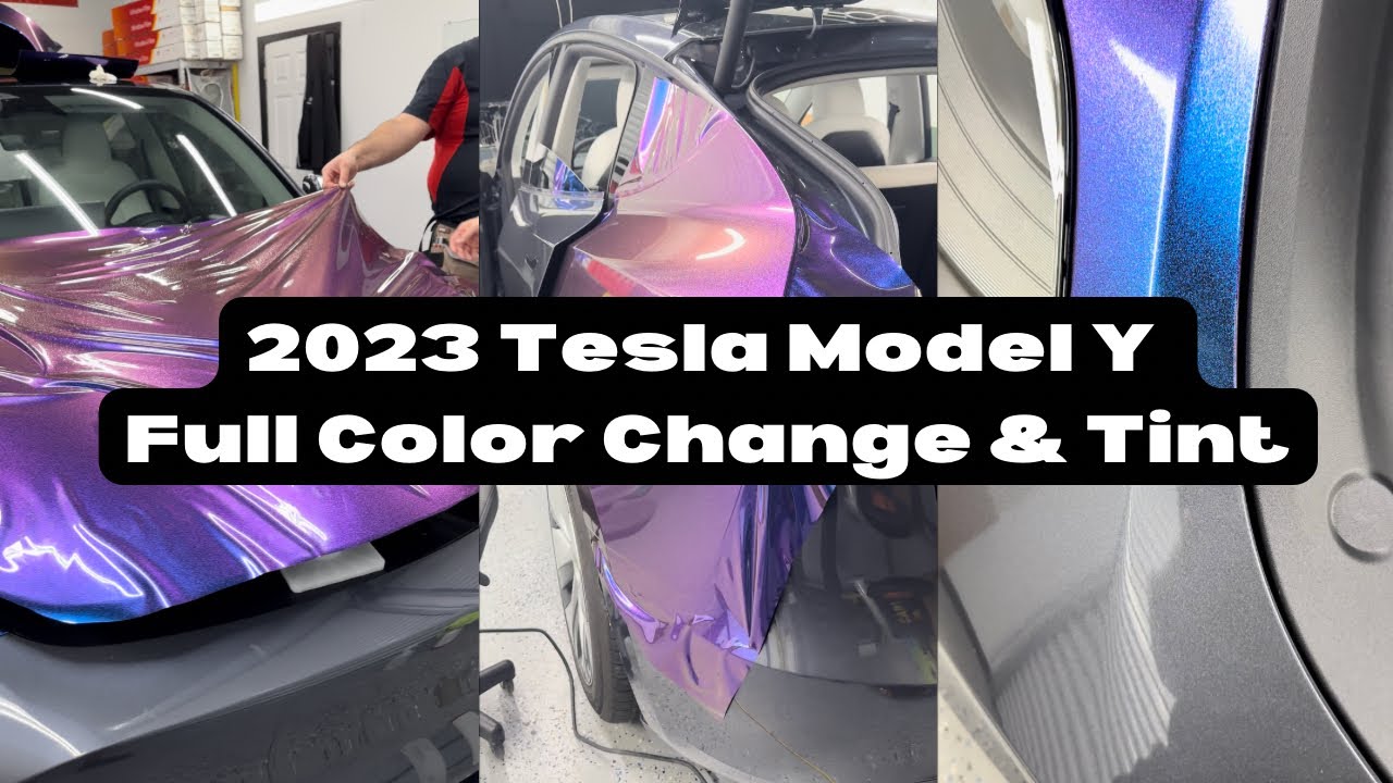 2023 Tesla Model Y Full Color Change & Tint - YouTube