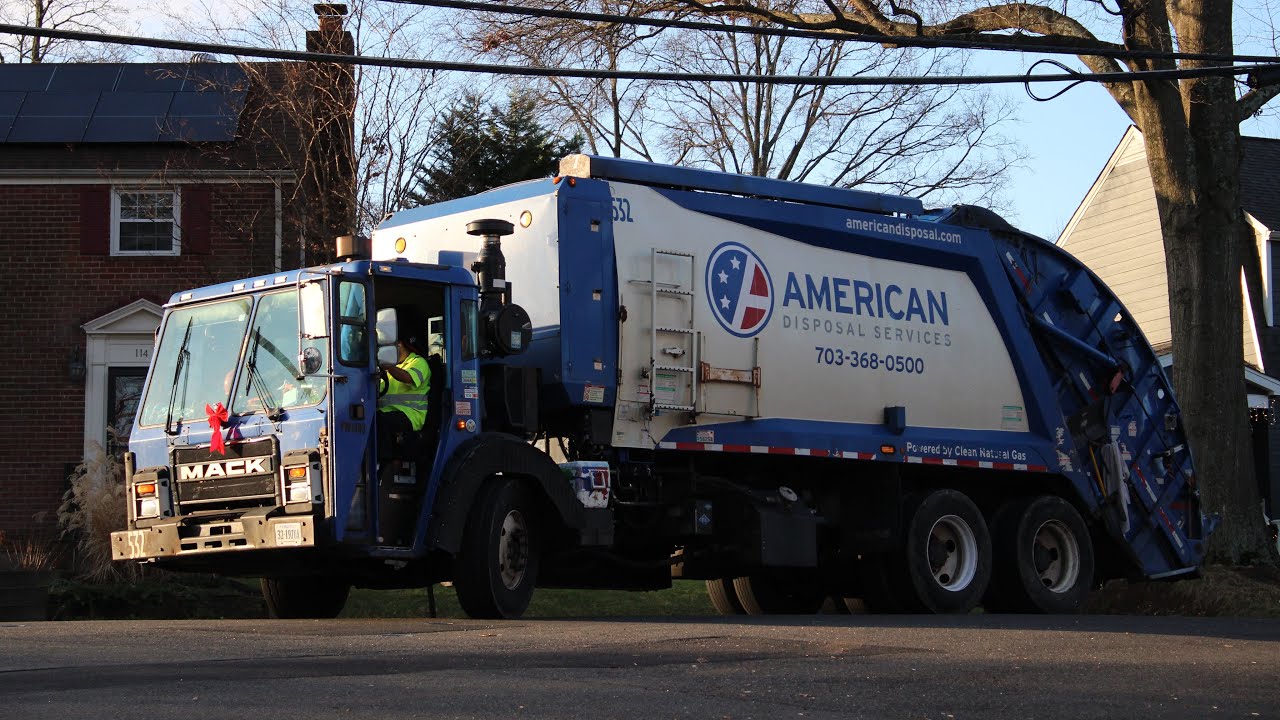 American Disposal Truck 532 | CNG Mack LR McNeilus XC-RL - YouTube