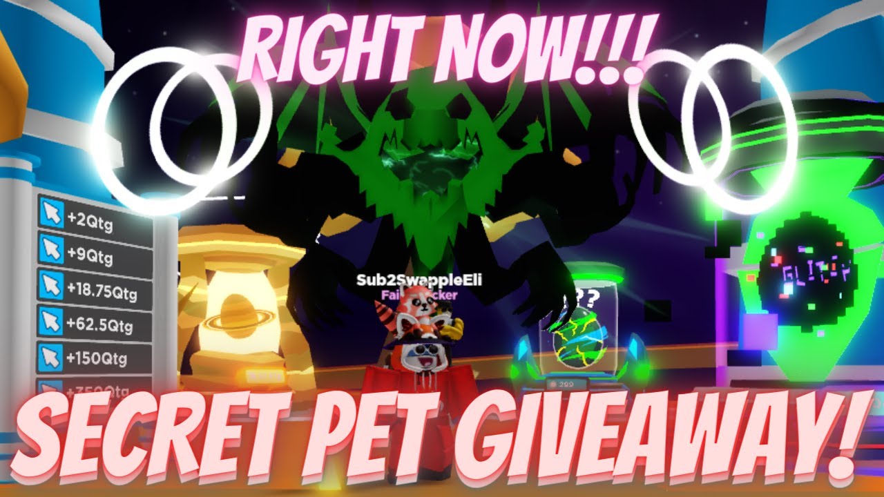 ROBLOX CLICKER SIMULATOR SECRET PET GIVEAWAY! 🔴RIGHT NOW!!🔴 - YouTube