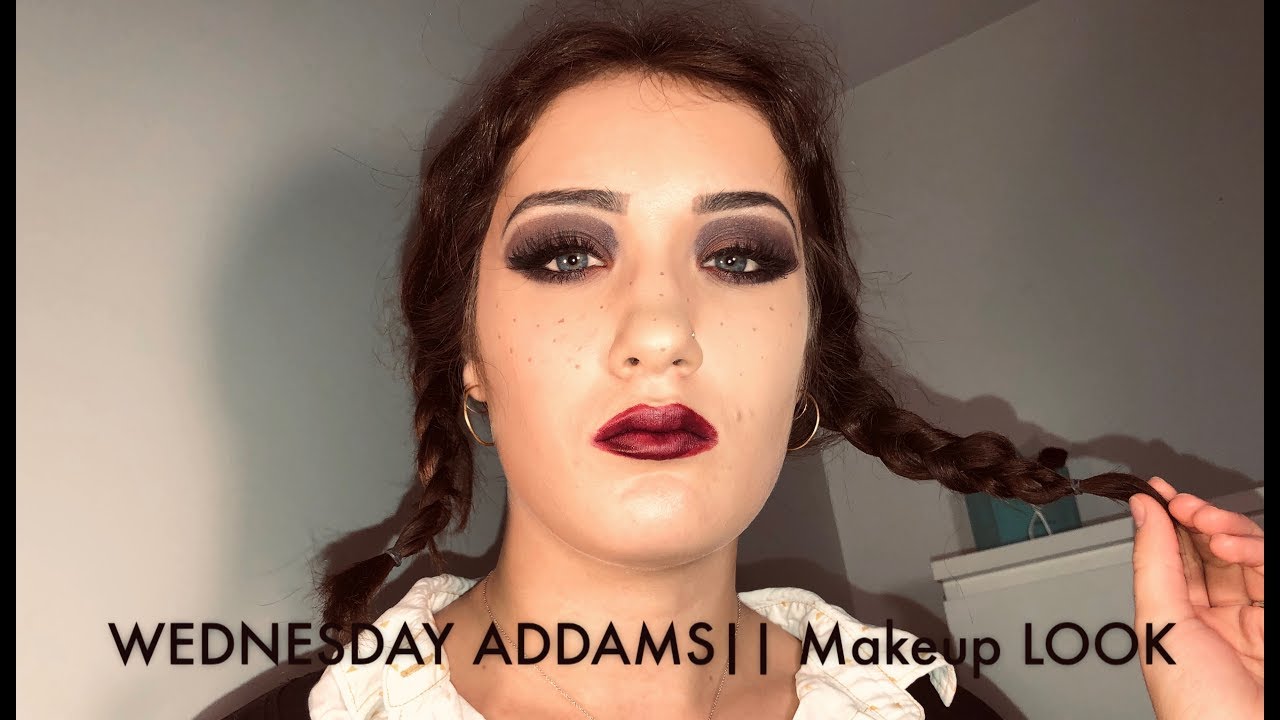 WEDNESDAY INSPIRED MAKEUP LOOK | From Addams Family - YouTube