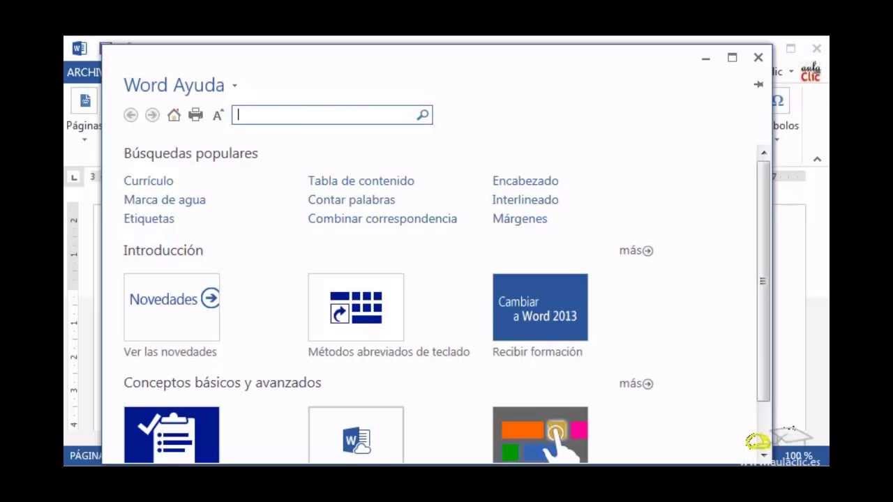 WORD 2013 - Opción Ayuda - YouTube
