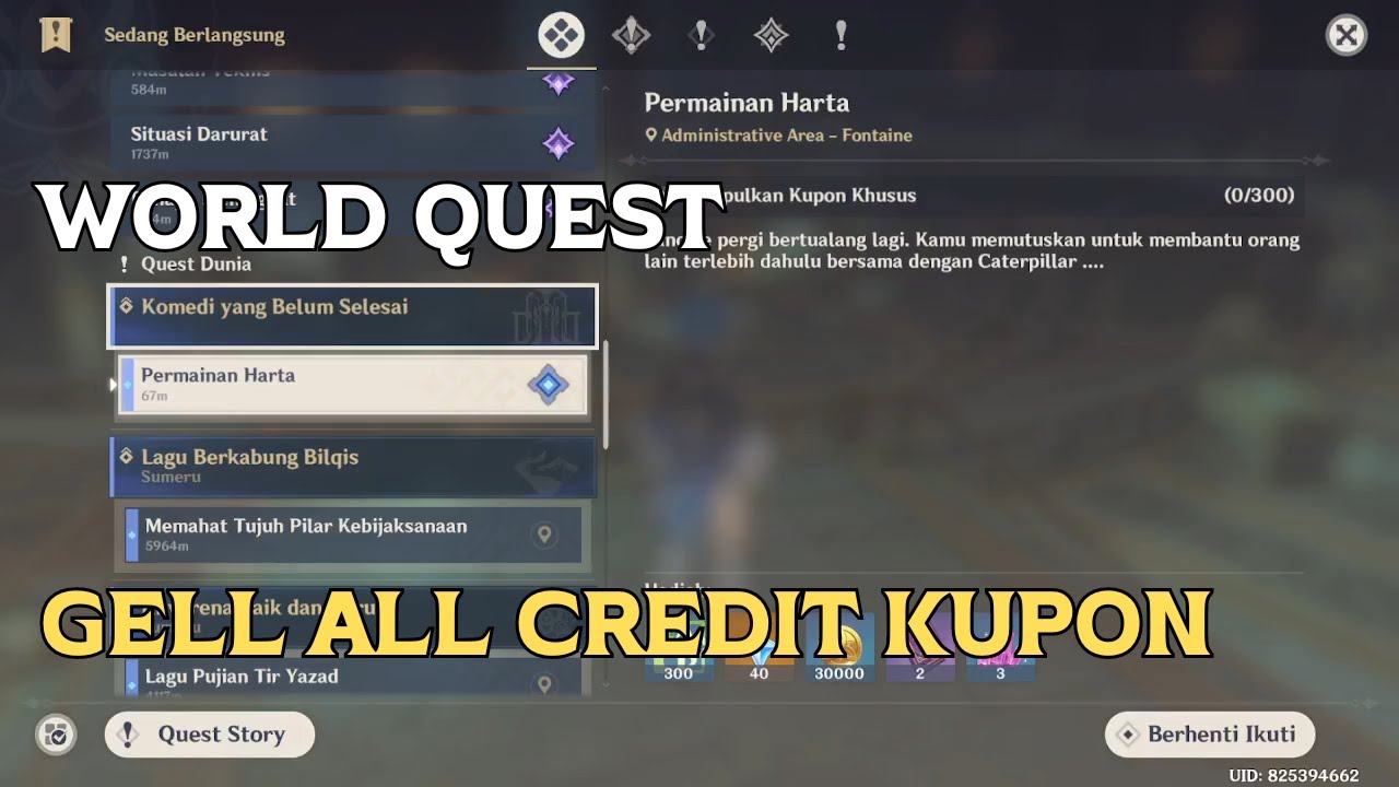 FAST VERSION!! WORLD QUEST GELL ALL CREDIT KUPON [GENSHIN IMPACT] - YouTube