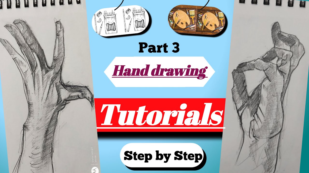Hand drawing tutorial | Hand drawing easy step by step | How to draw ...