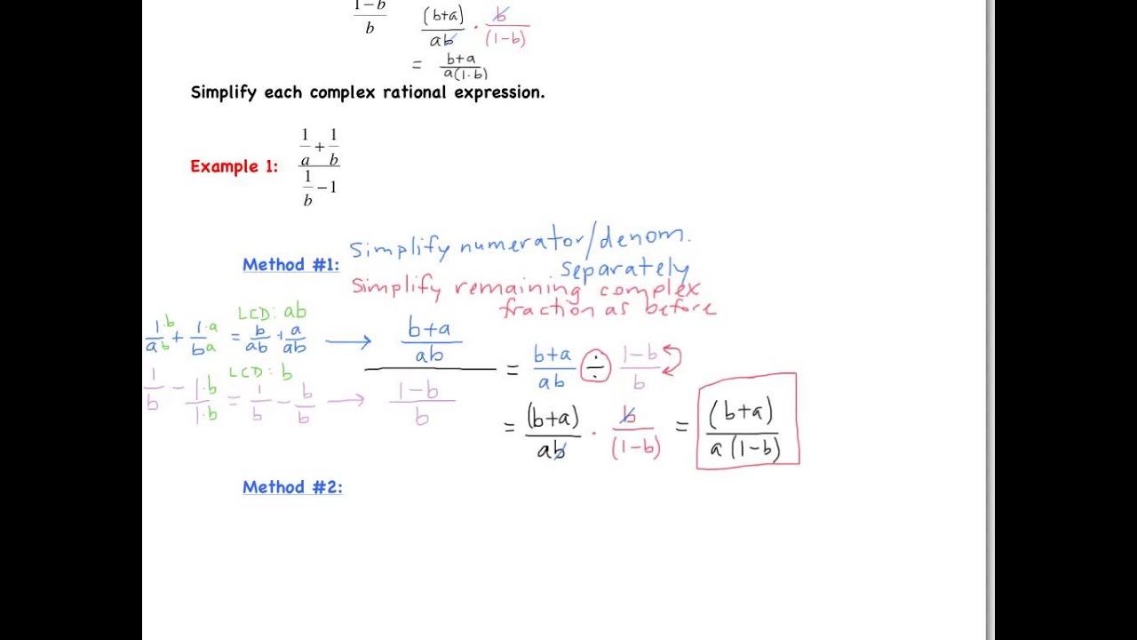 Day 3: 9-2 Complex Rational Expressions - YouTube
