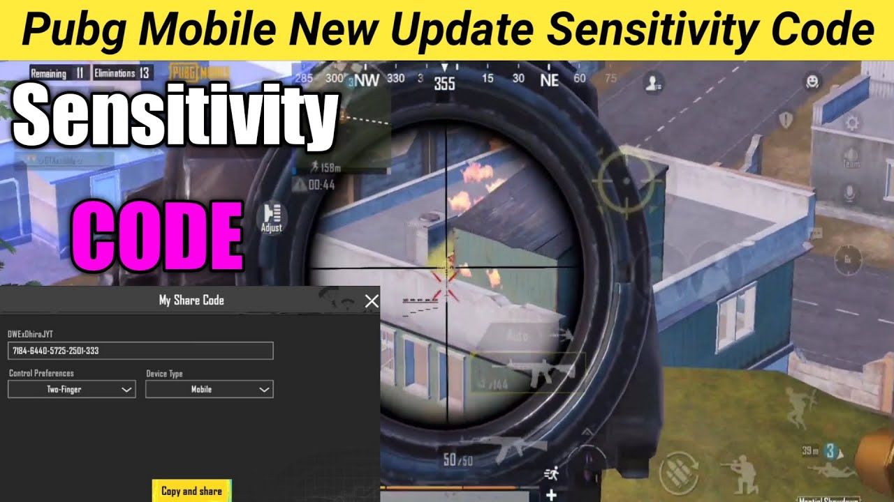 Pubg Mobile New 🔥 Update Zero Recoil Sensitivity Code 😱 || 4 Finger ...