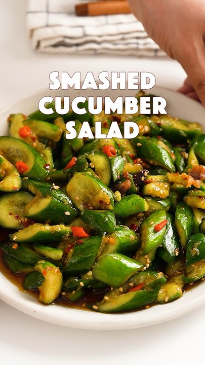 Quick and easy spicy smashed cucumber salad - YouTube