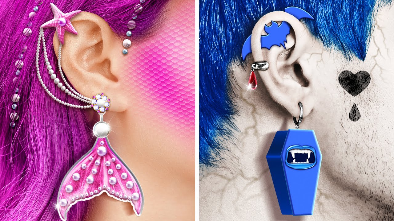 Défi d'une seule couleur! Sirène VS Vampire | Astuces incroyables et ...