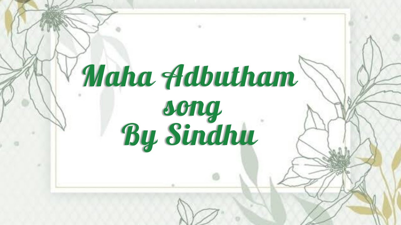 maha Adbutham | oh baby | cover song | by sindhu - YouTube