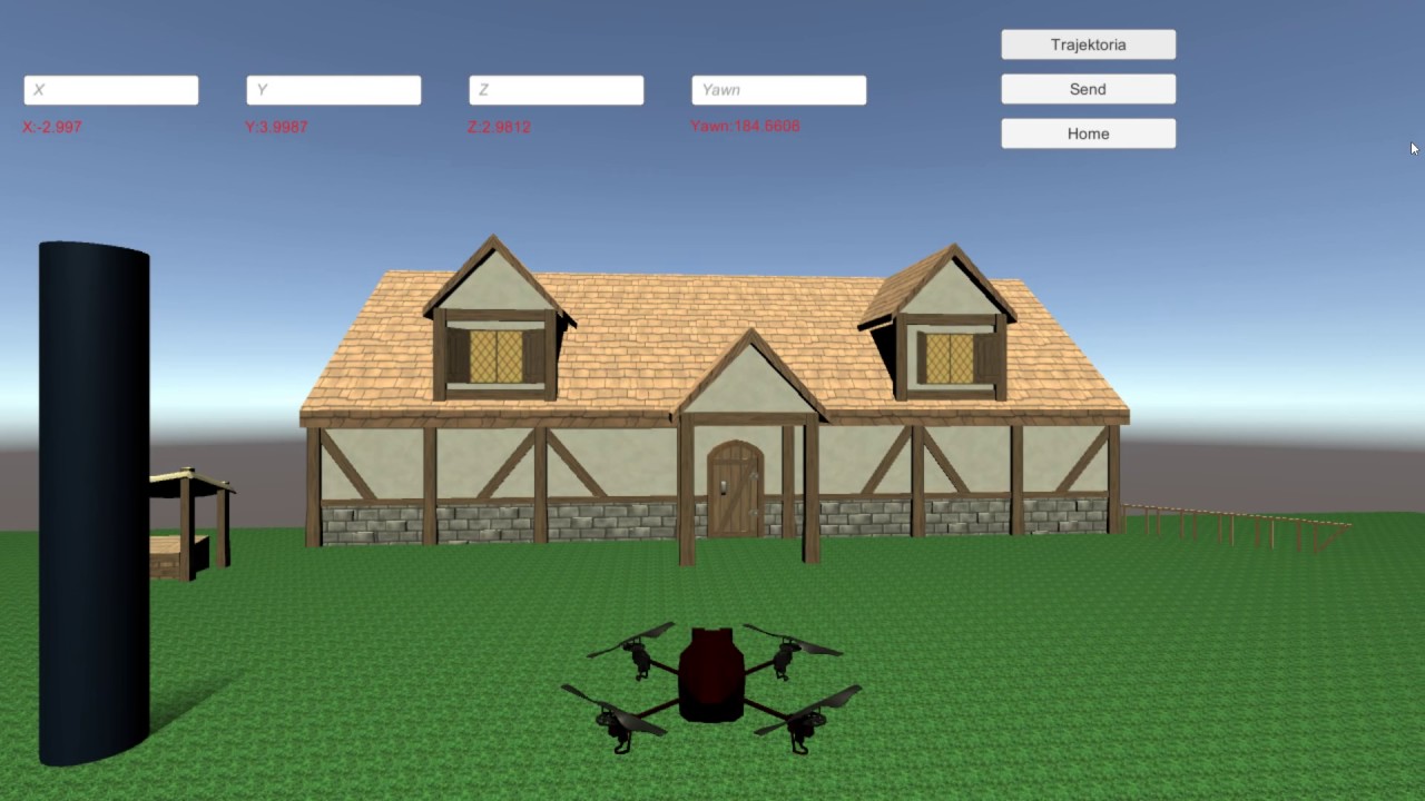 Unity 3D + Matlab Drone simulator - trajectory - YouTube