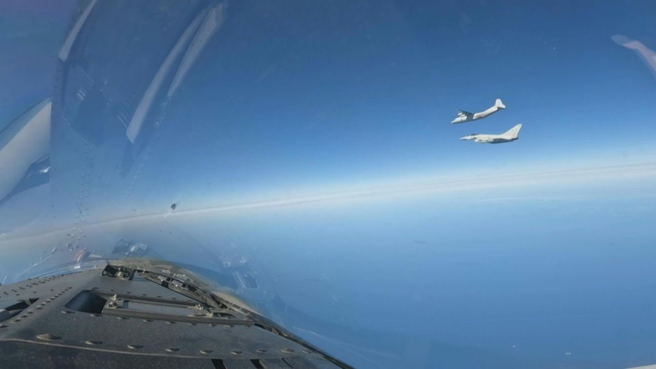 UK's RAF releases footage said to show Russian aircraft being ...