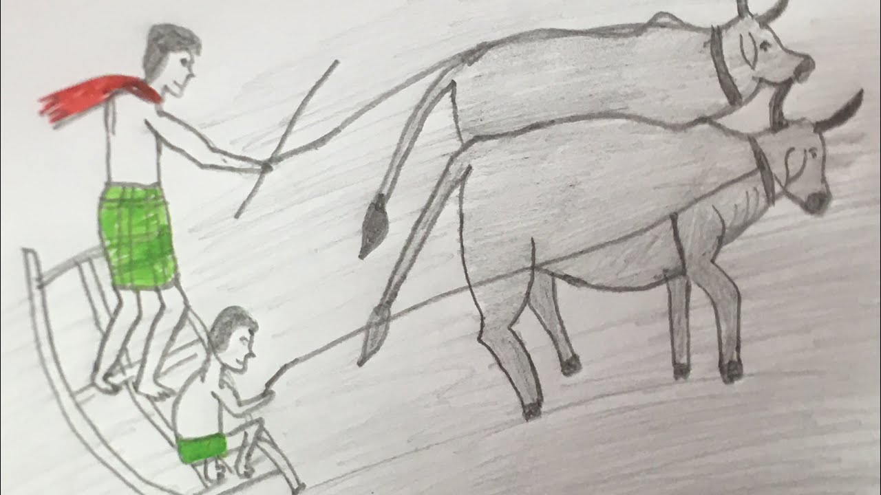 Leveling the plough field By Zainul Abedin Very Easy Art | Art With ...