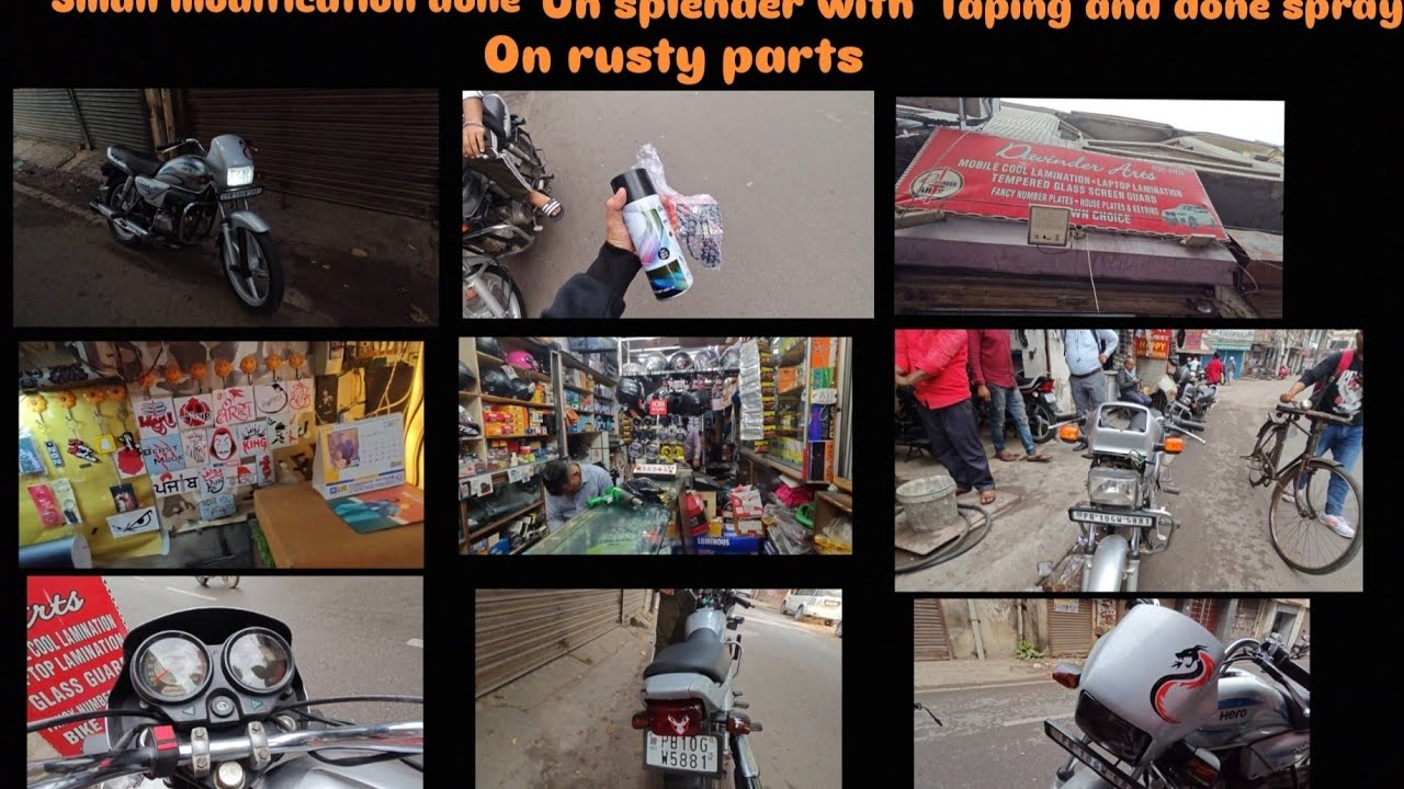 Done small modification on splender bike with taping and sone spray on ...