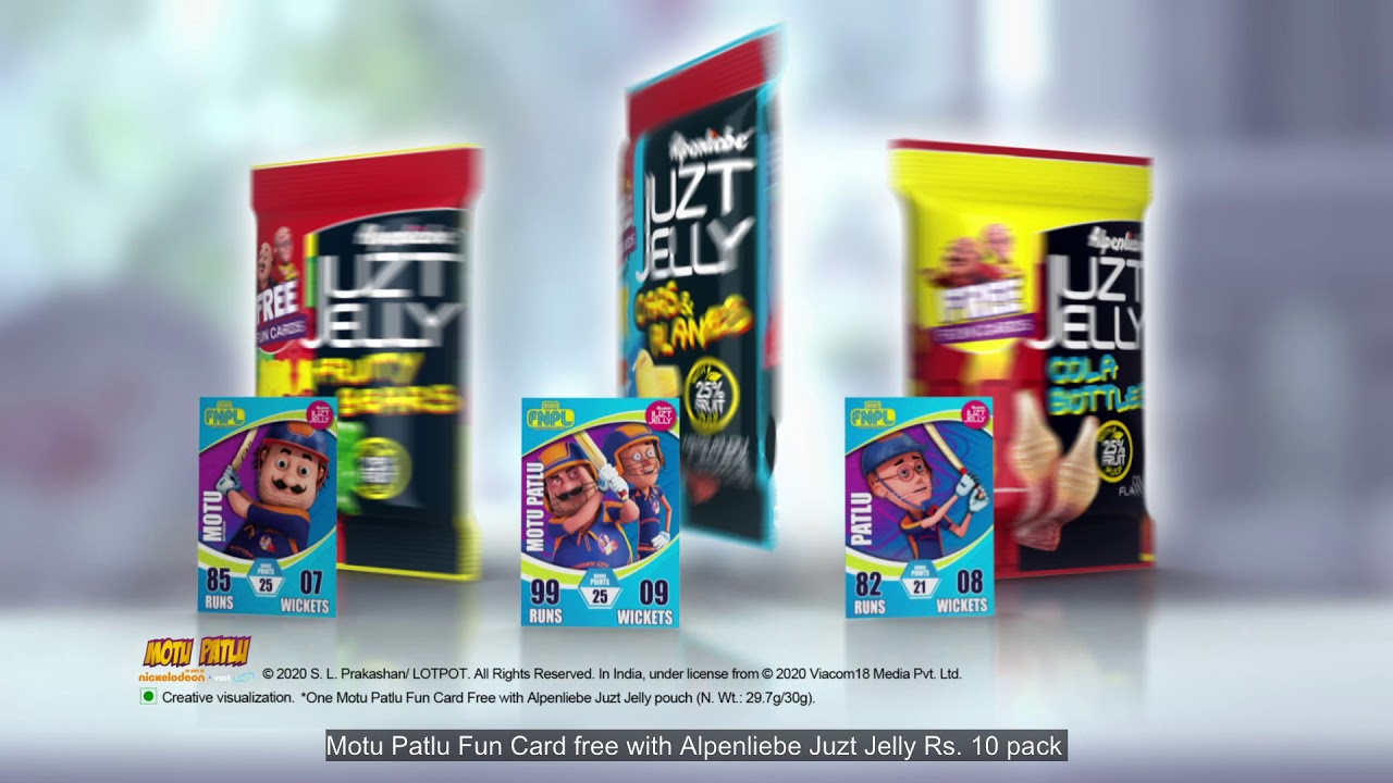 Alpenliebe Juzt Jelly | Motu Patlu Fun card Free - YouTube