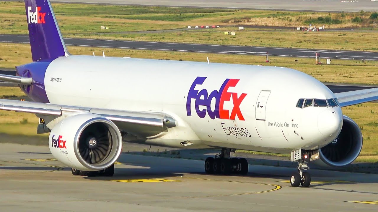 (4K) Beautiful GE-90 Engine Sound! Fedex 777F landings & take-offs at ...