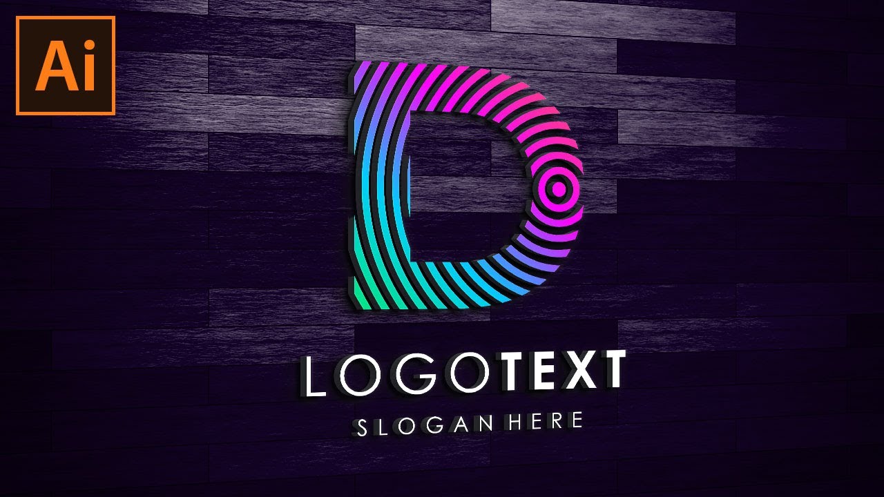 Letter D Logo in Adobe Illustrator - YouTube