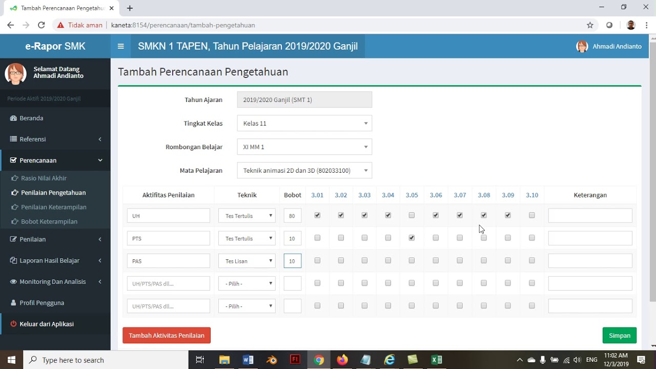 Tutorial e-Rapor SMK versi 5 (03) - Membuat Rencana Penilaian ...