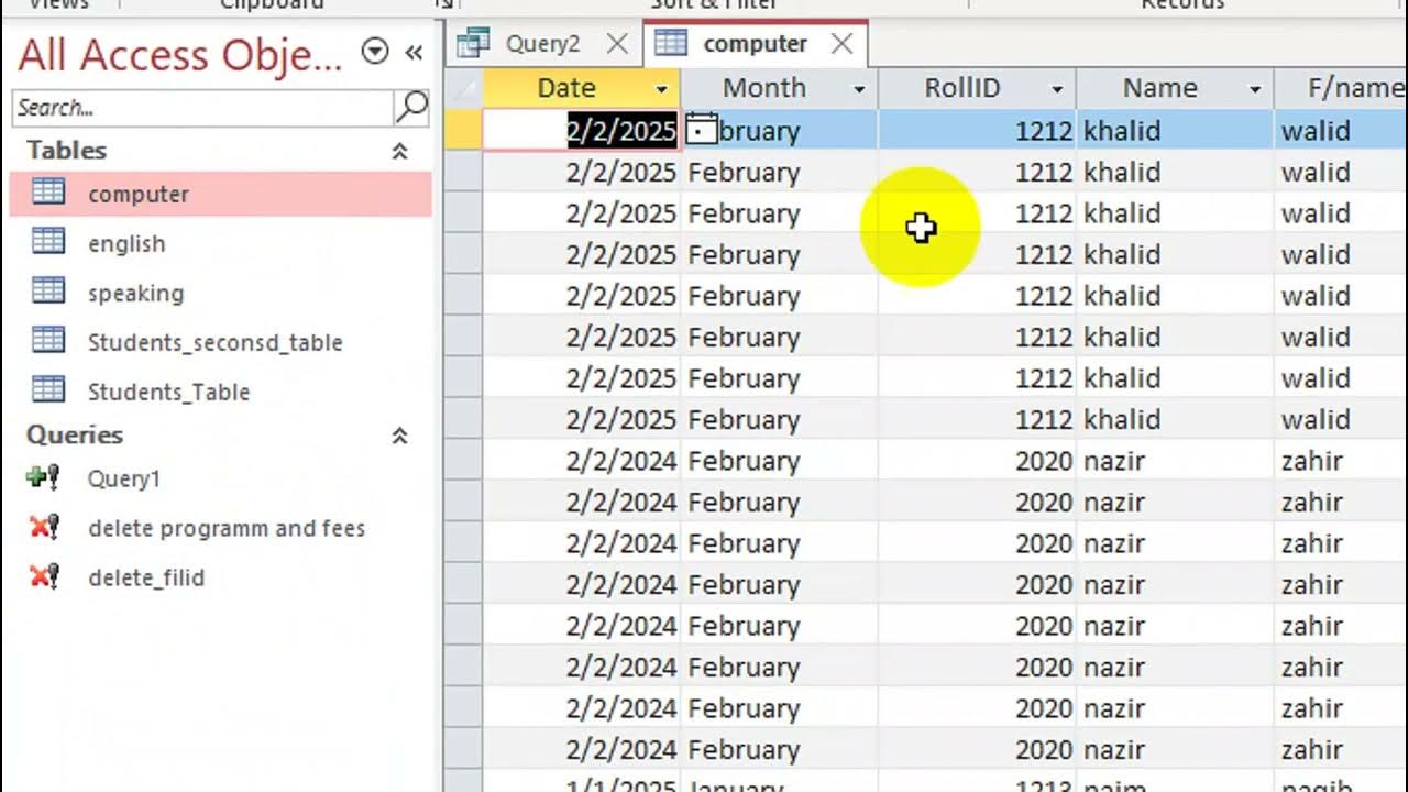 Learning MsAccess 2021 Tutorials in Pashto Language Part(13).#access #msaccess #database # ...