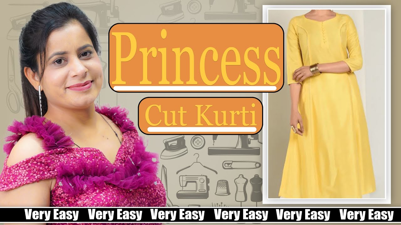 Princess Cut Kurti cutting and stitching in easy way - YouTube
