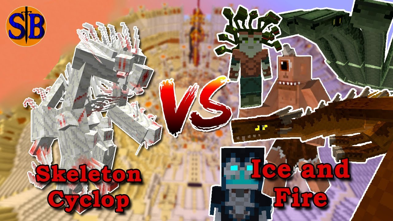 Skeleton Cyclops (Nightmare Craft) vs Ice and Fire: Dragon | Minecraft Mob Battle - YouTube
