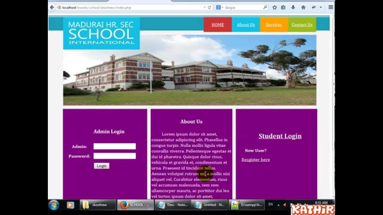 School Management System - PHP, MySql, CSS - YouTube
