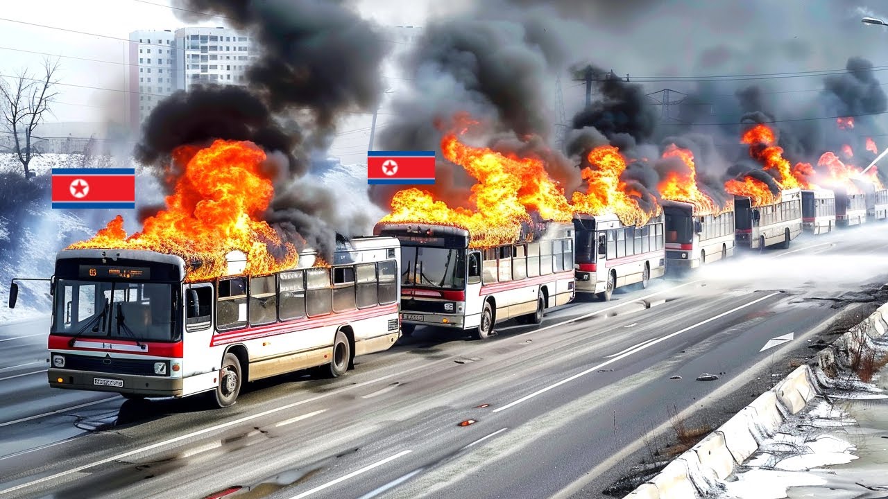 Large convoy of 100 buses carrying 7,000 North Korean troops to Russia ...
