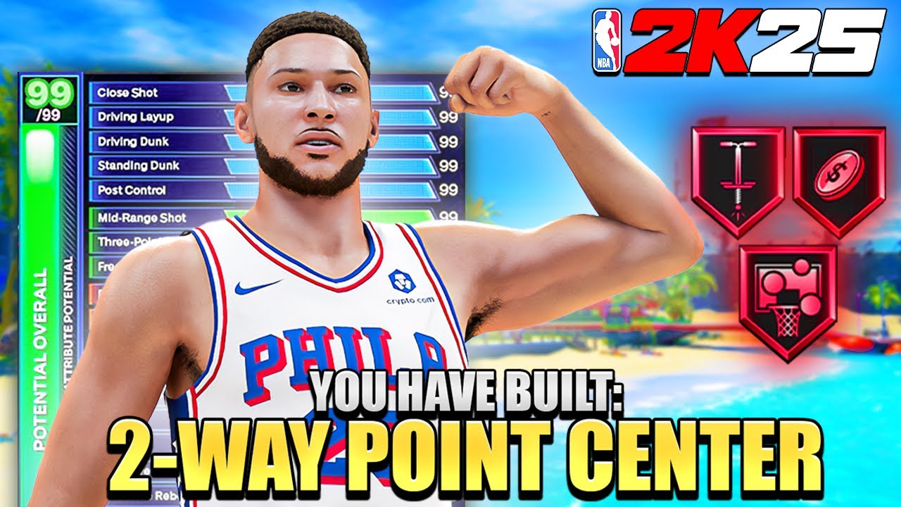 THIS 2-WAY POINT CENTER BUILD IS INSANE ON NBA 2K25 w/ LEGEND AND HOF ...