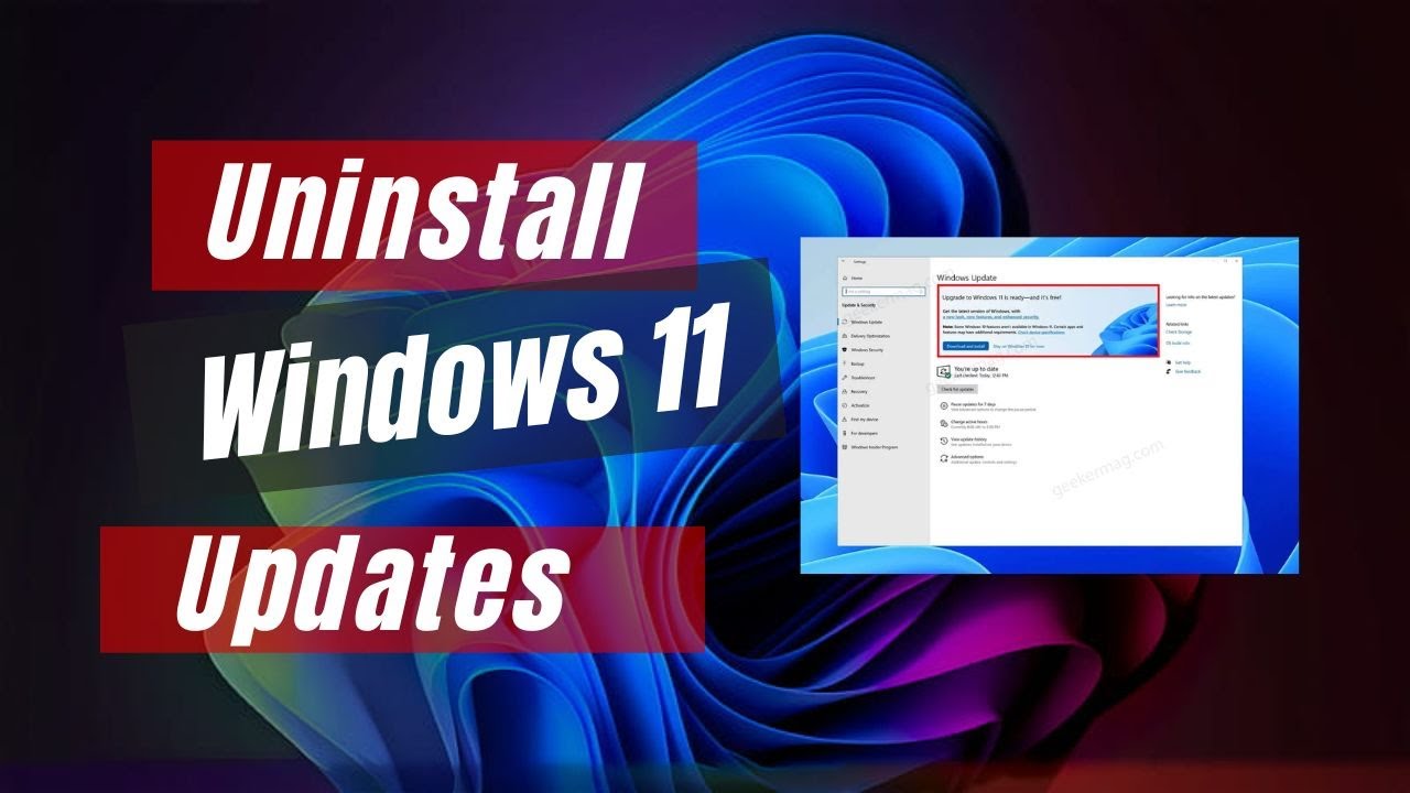 How to Uninstall Windows 11 Updates [Easy Steps] - YouTube
