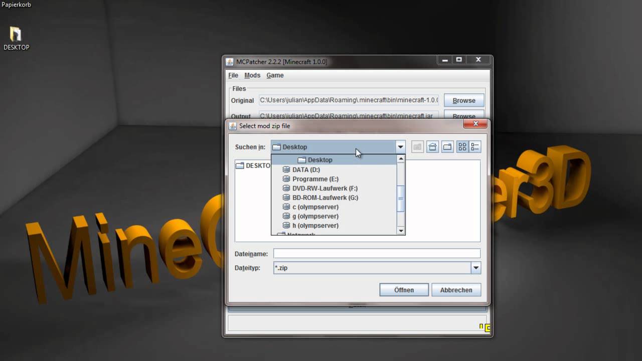 Minecraft MCPatcher 1.0.0 Download [German] - YouTube