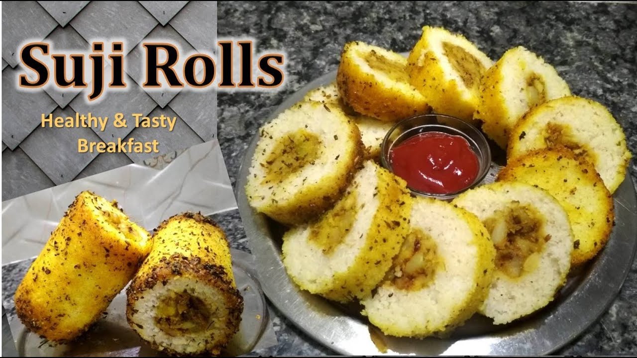 Suji Rolls | Rava Rolls | Easy Breakfast Recipe | Semolina Recipes ...