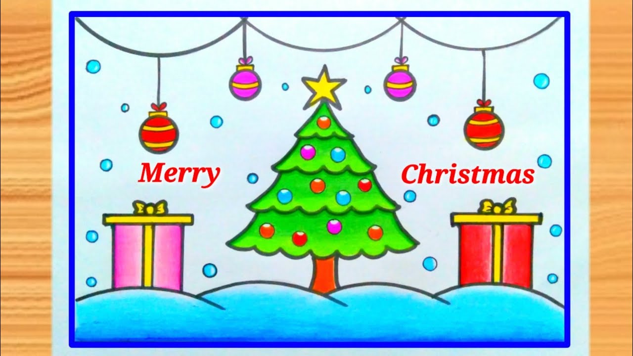 Merry Christmas Drawing / Christmas Drawing Easy Steps / Christmas Tree ...