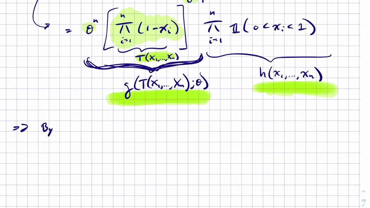 Finding a sufficient statistic by factorization - YouTube