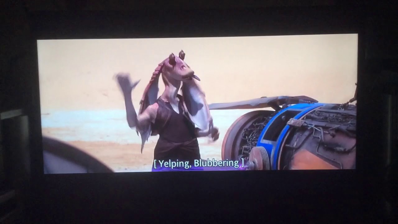 Jaw Jaw Binks gets Electrocuted by Energy Dividers, Star Wars The ...