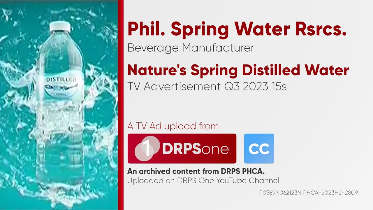 Nature's Spring Distilled Drinking Water TV Ad Q3 2023 15s (Philippines ...